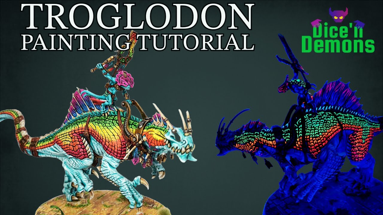 Painting tutorial: Fluorescent Rainbow Troglodon for the Seraphon for ...