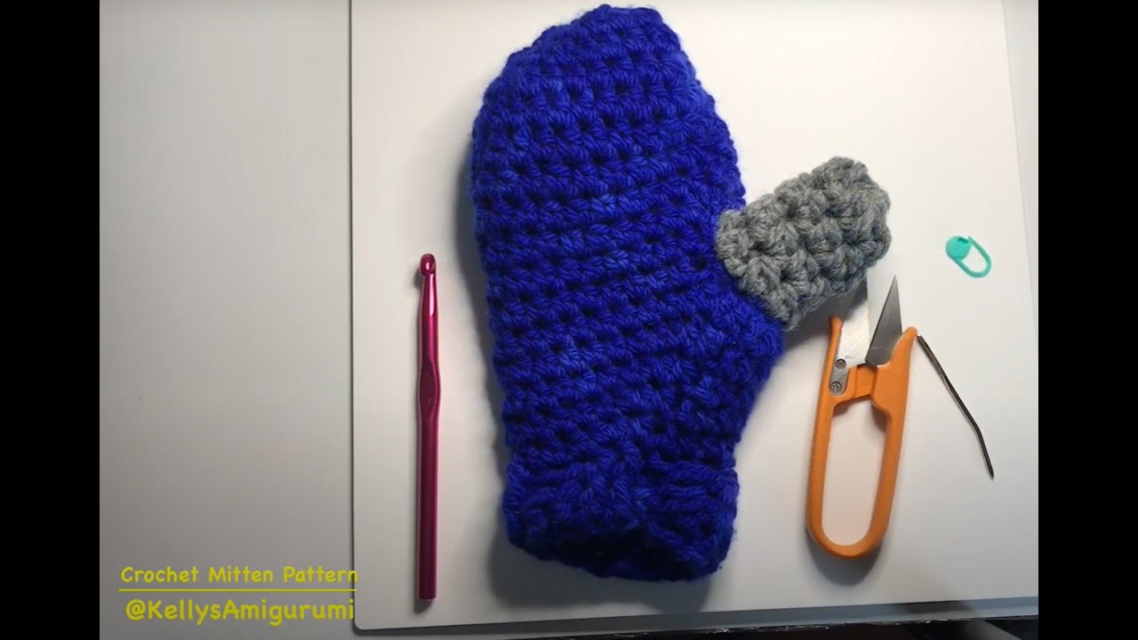 Crochet Mitten Pattern Tutorial - Left-handed - YouTube