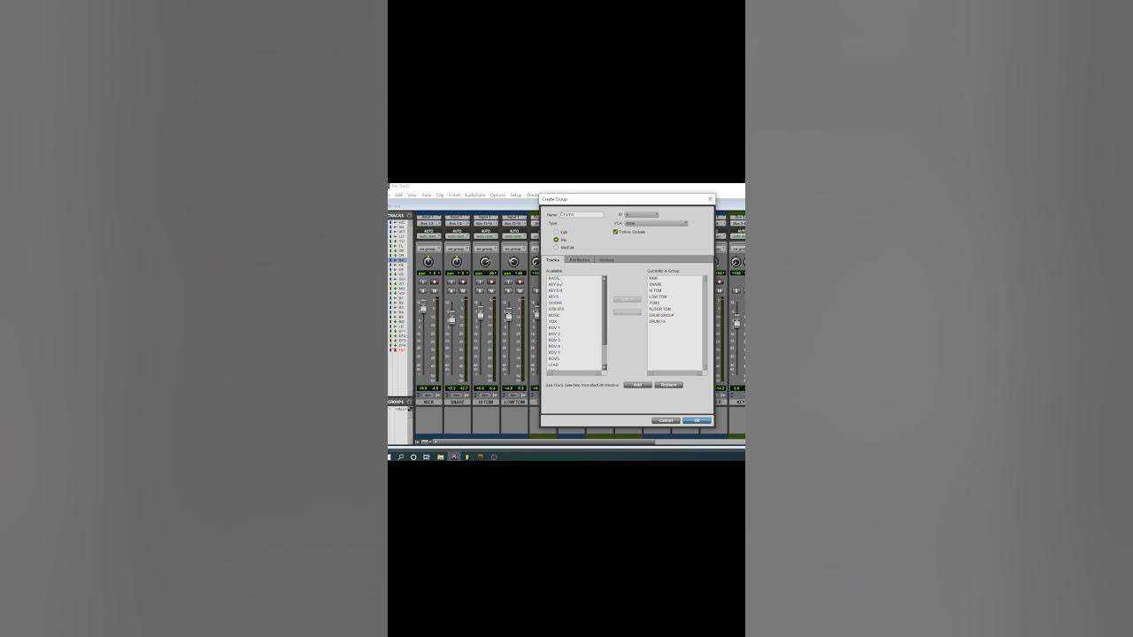 How to create Mixer Groups in Pro tools - YouTube