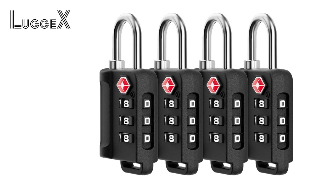 LUGGEX Luggage Locks TSA Approved, Cut Resistant Combination Lock for ...