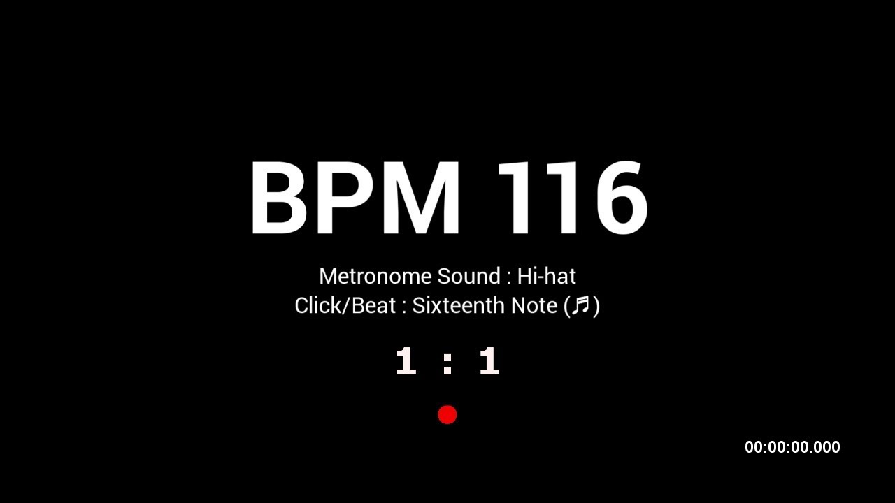 Metronome BPM 116 / Hi-hat / 16th (Closed) - YouTube