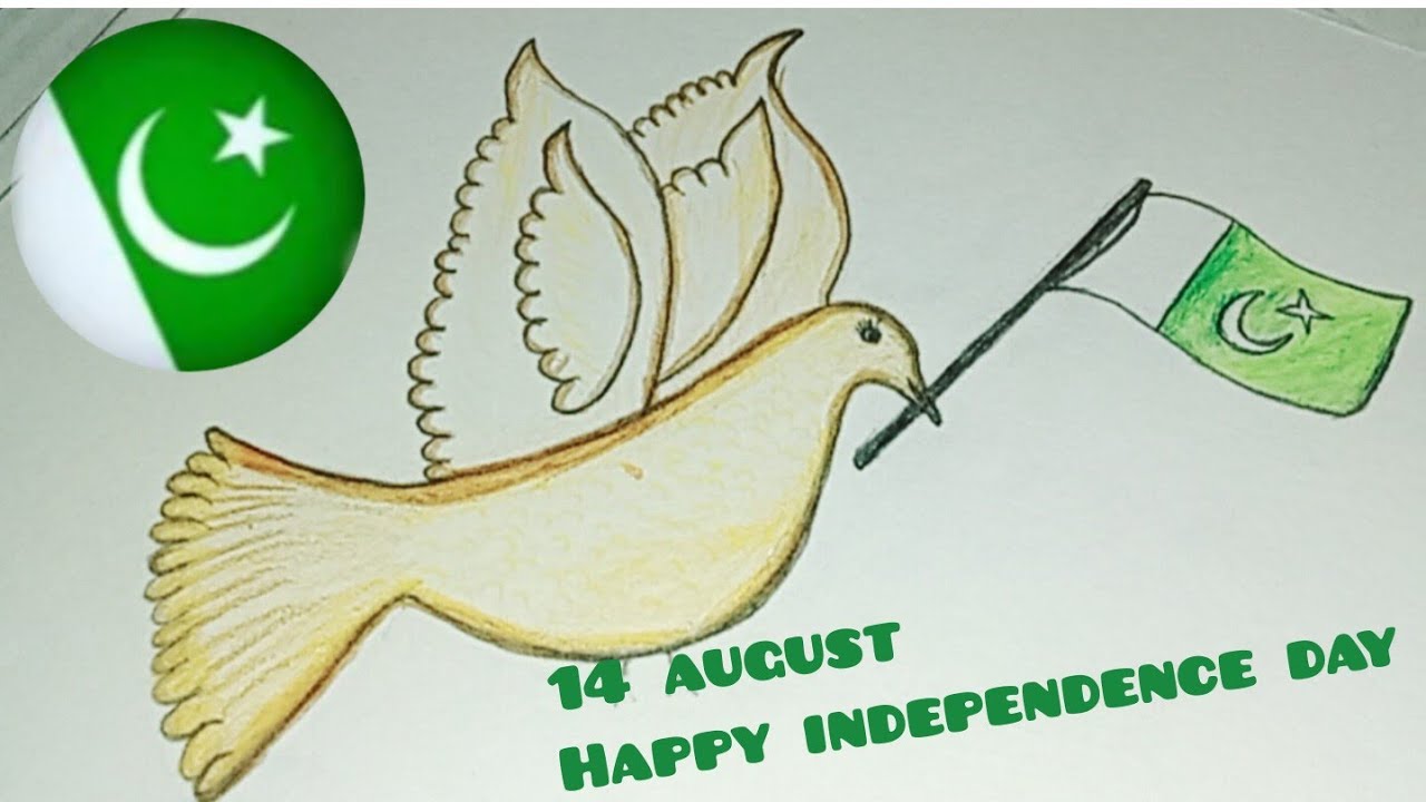 14 August drawing||Pakistan independence Day drawing |pencil#¹⁴august # ...