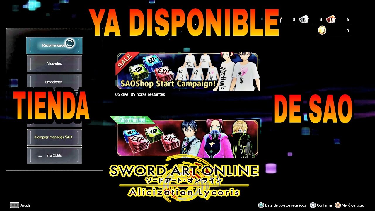 Ya disponible tienda de sao Sword Art Online Alicization Lycoris - YouTube