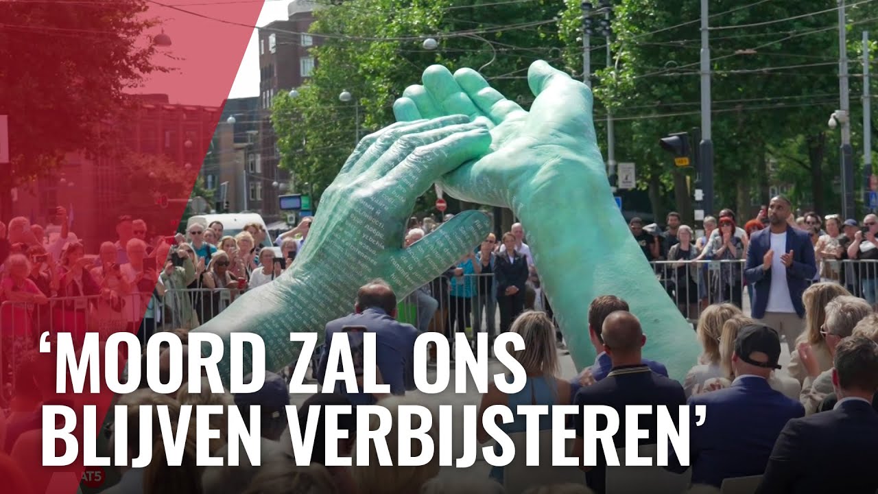 Monument Peter R. de Vries onthuld op Leidseplein - YouTube