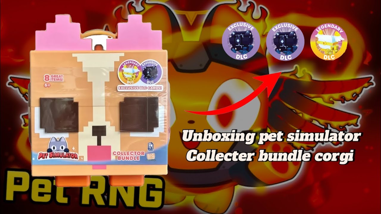 unboxing pet simulator toys collecter bundle corgi and reddem the code ...