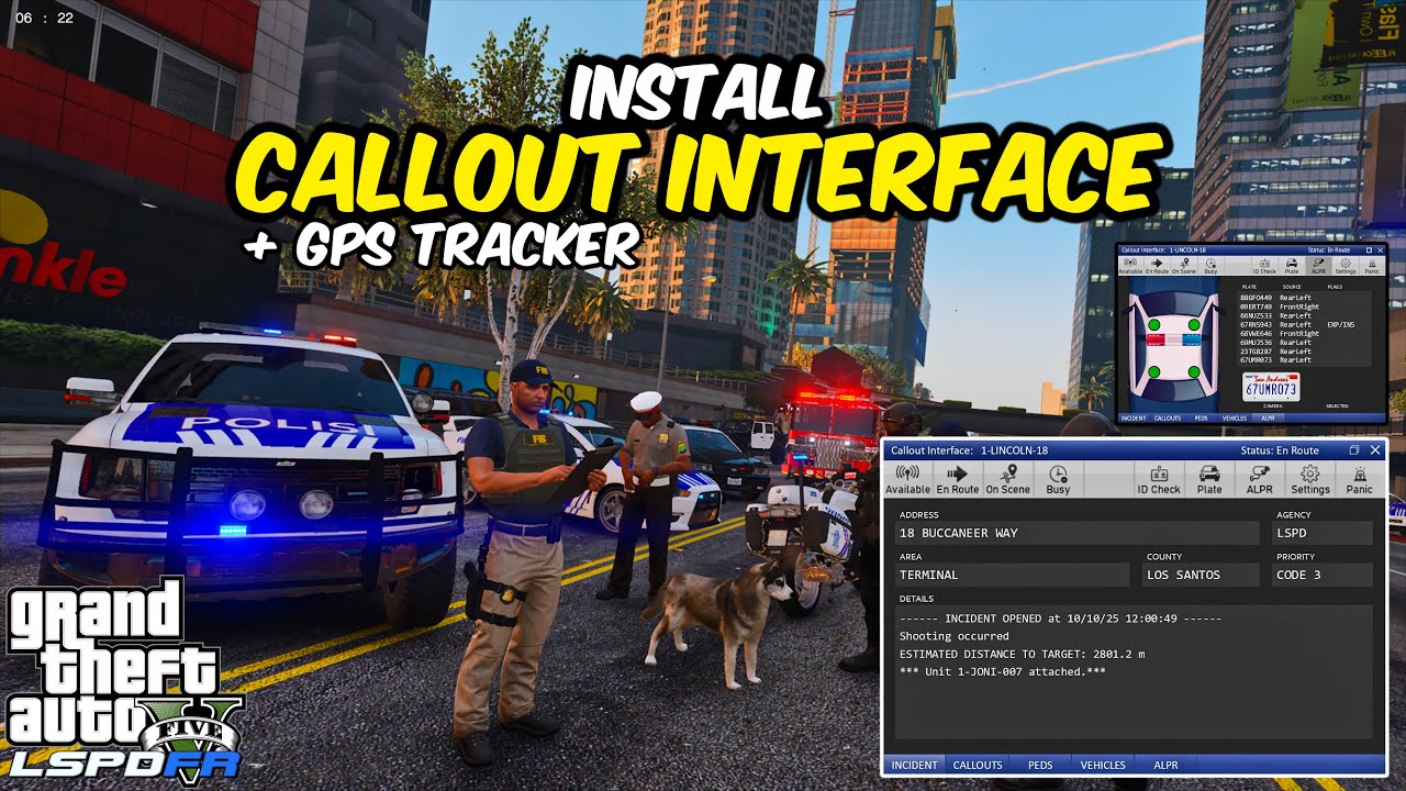 CARA INSTALL CALLOUT INTERFACE & GPS TRACKER TERBARU DI LSPDFR GTA 5 ...