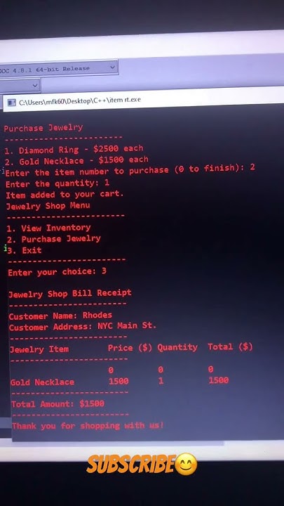 jewellery items IDE dev c++ #cppprogramming - YouTube