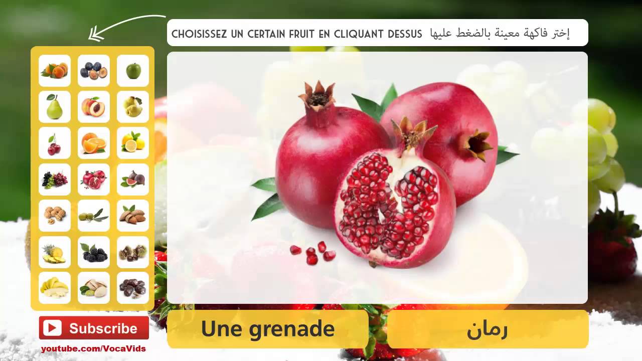Apprendre le français - Vidéo interactive - Fruits - YouTube