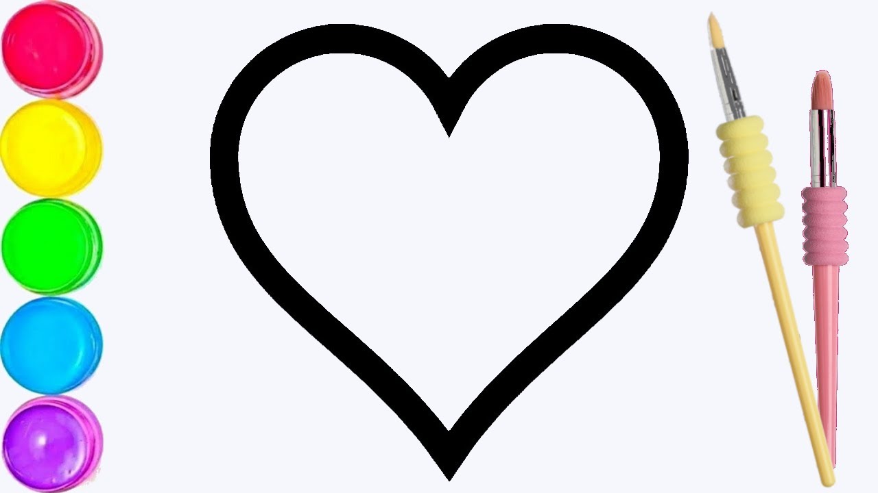 Bolalar uchun yurak rasm chizish Drawing a heart for children ...