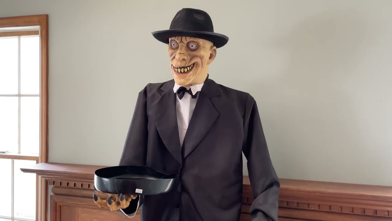 Gemmy Industries Animated Shaking Butler Lifesize Remake Halloween Prop ...