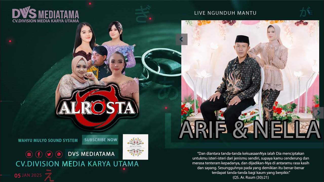 🔴📡LIVE ALROSTA DONGKREK Wedding ARIF & NELLA WAHYU MULYO Audio DVS MEDIATAMA 06 -01-2025 - YouTube