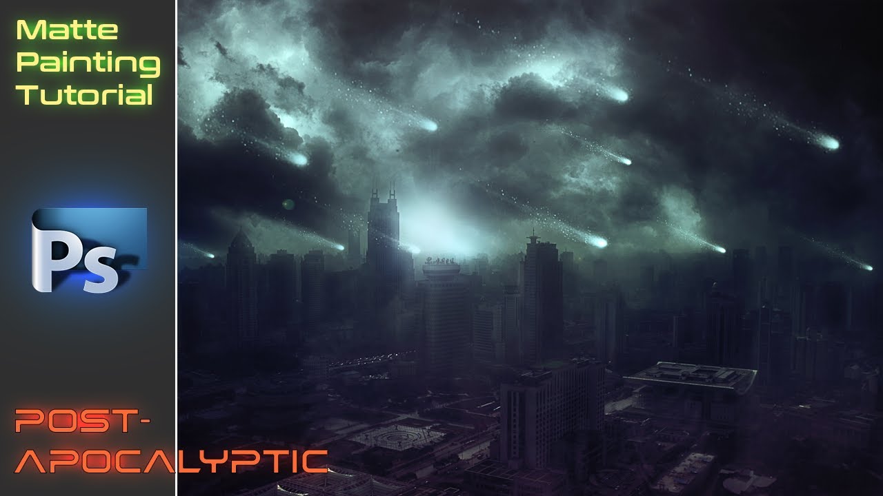 Matte painting photoshop tutorial | Apocalyptic Sci Fi city | photoshop ...
