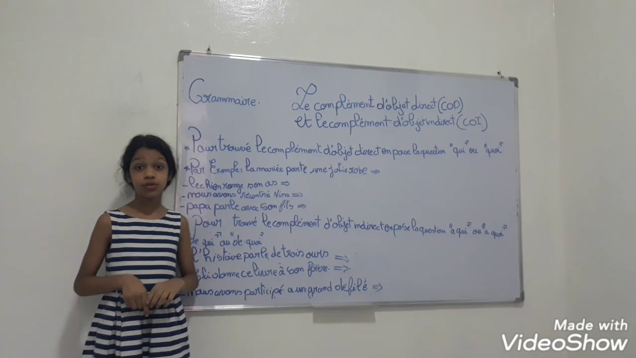 Une leçon de grammaire:"le complément d'objet direct et indirect ...