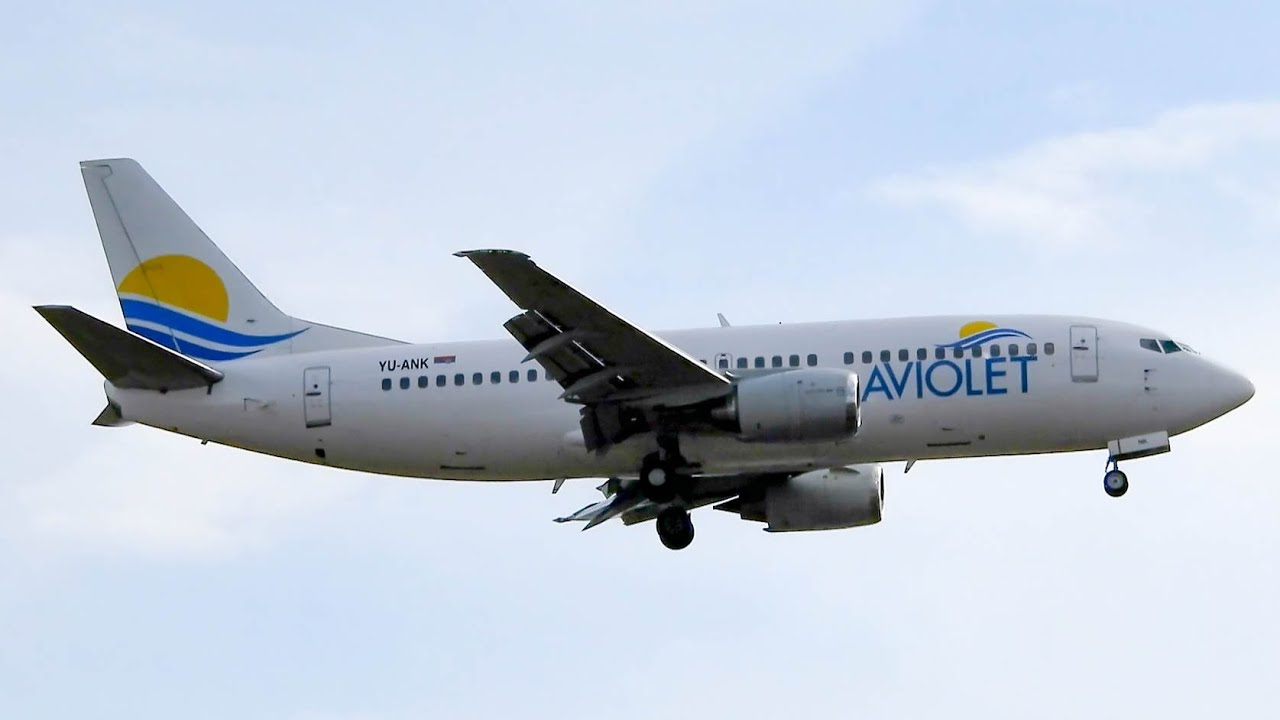 Aviolet Boeing 737-3H9 Landing At Belgrade Airport With ATC - YouTube