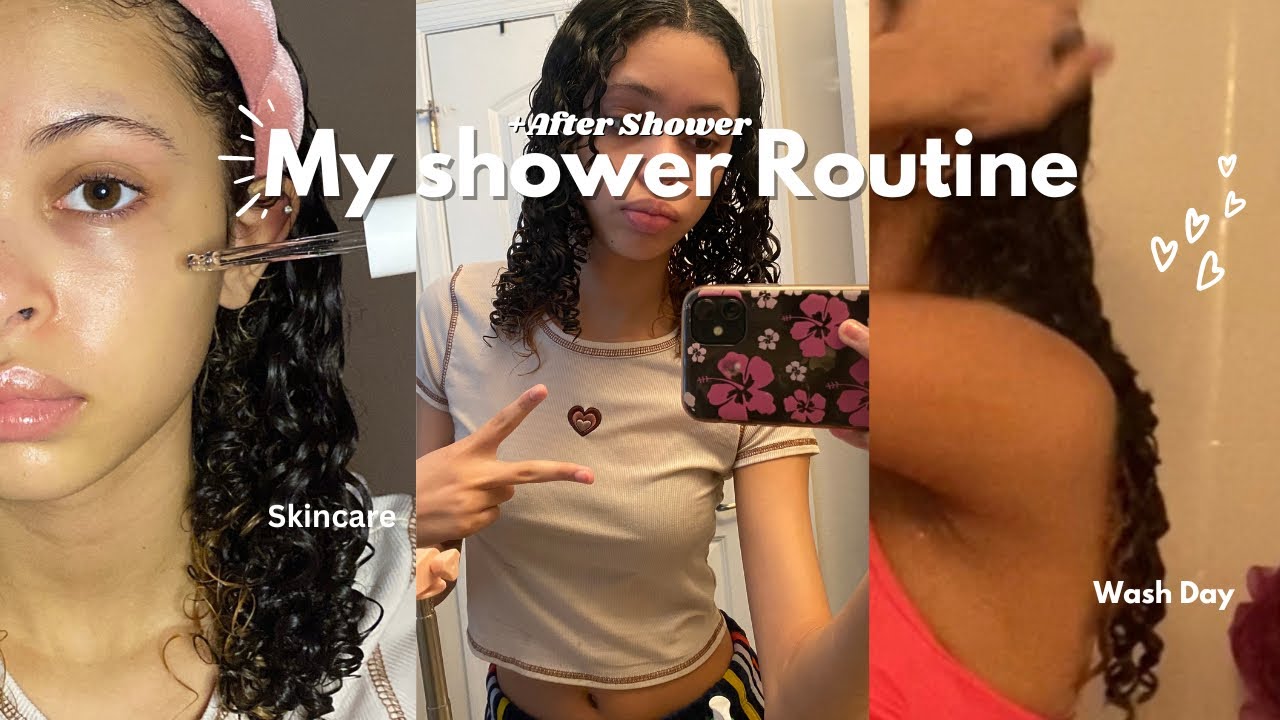 My Shower+After Shower Routine! (Wash day, skincare, hair care) - YouTube