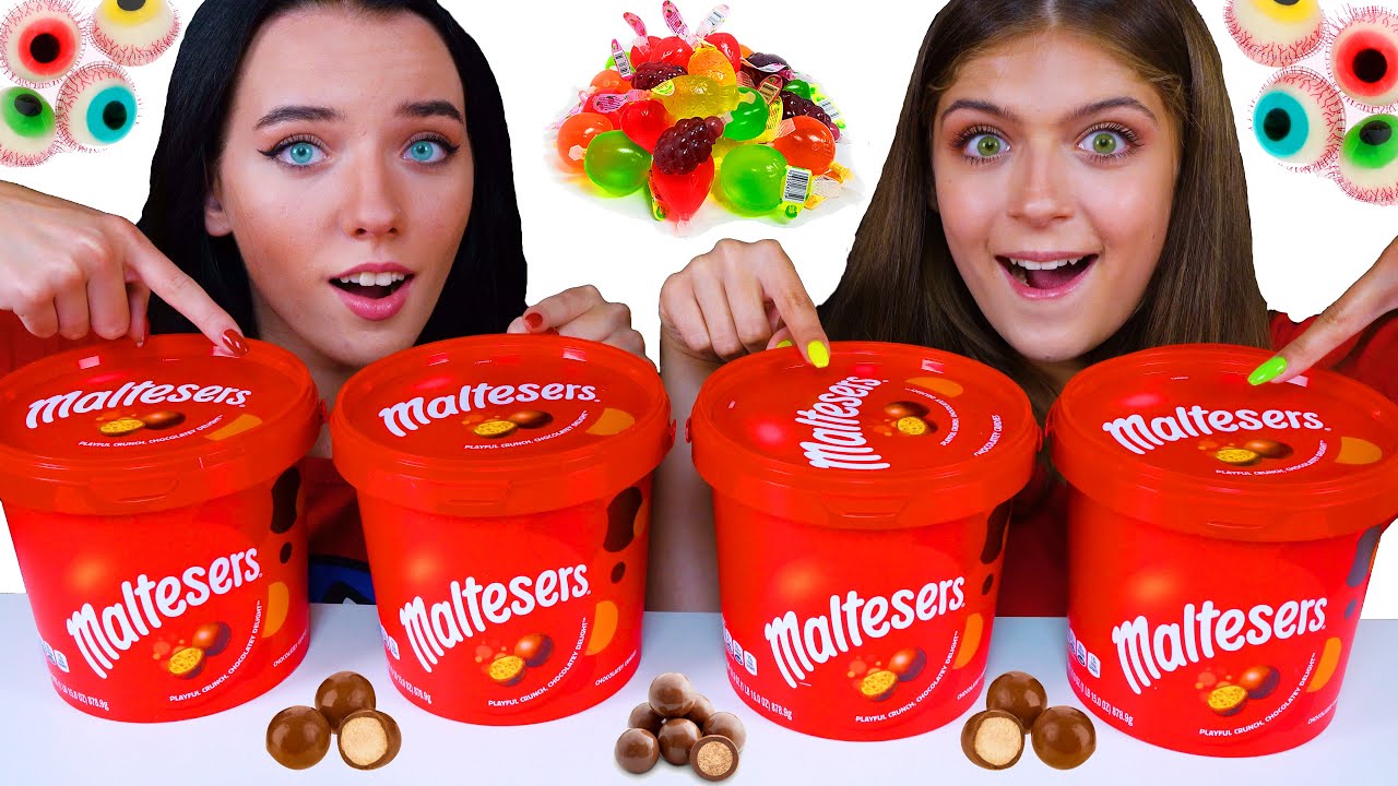 ASMR Maltesers Food Challenge (Tik Tok Jelly Fruit, Wax Candy, Gummy ...