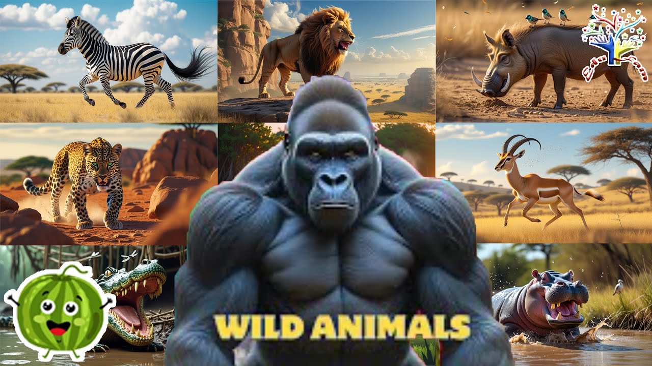 🎶 Wild Animal Sounds Song W1 | Fun Nursery Rhyme for Kids - Learn ...