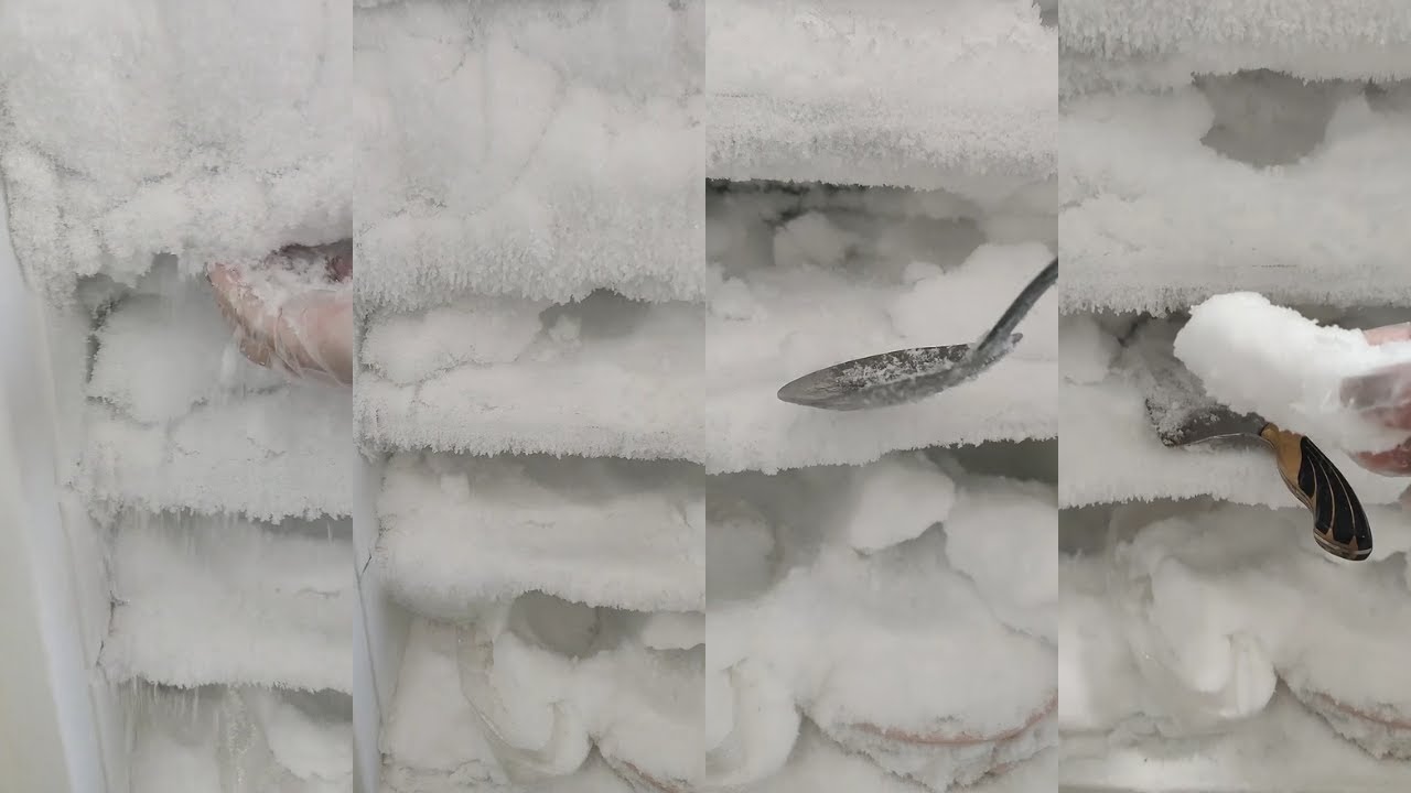 Deep Freezer Frost Scraping | Crunch Ice Crispy Ice Eating Sound ASMR ️ ...