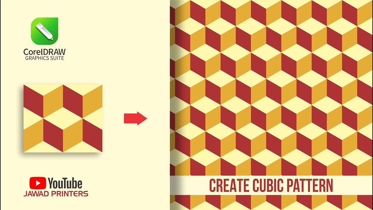 Create Cubic Pattern In CorelDraw | CorelDraw Tutorial - YouTube