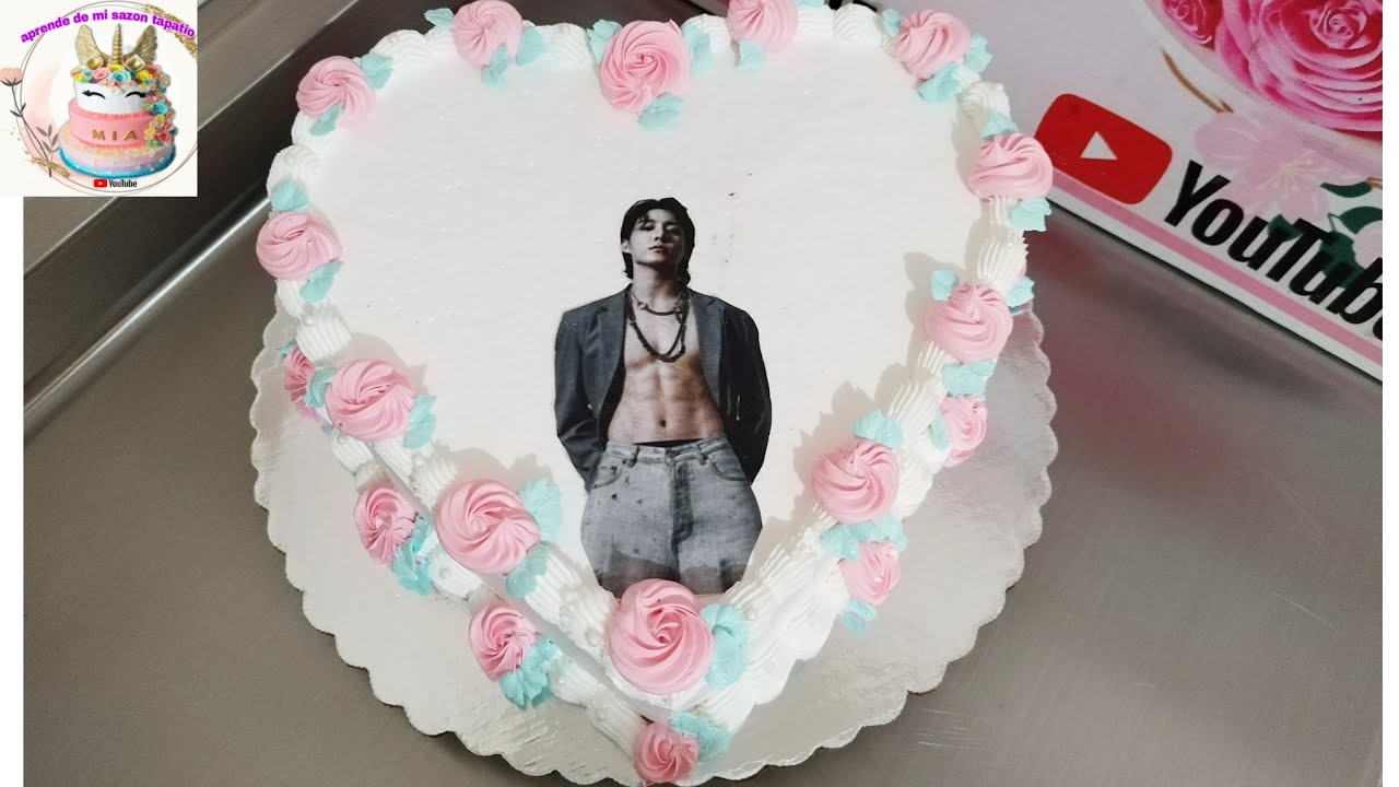 Pastel de BTS | BTS cake | cómo hacer un pastel en forma de corazón ...