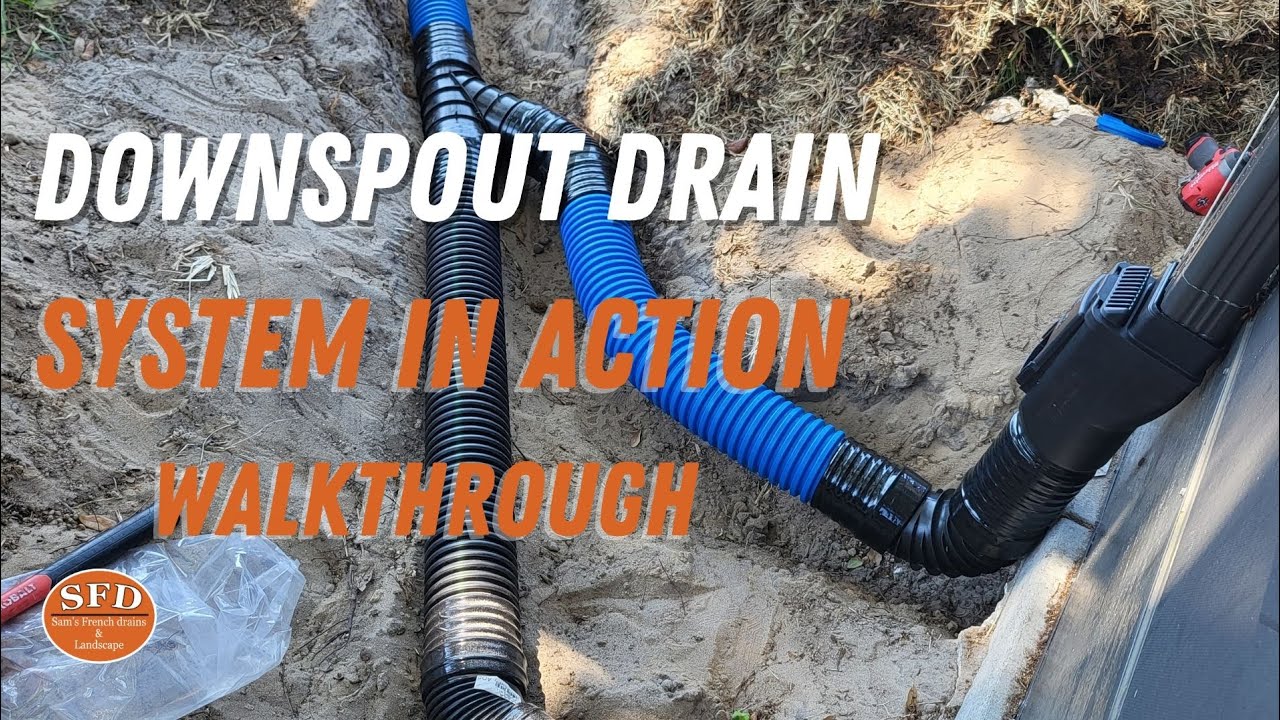 Downspout Drain In Action! #drainage - YouTube