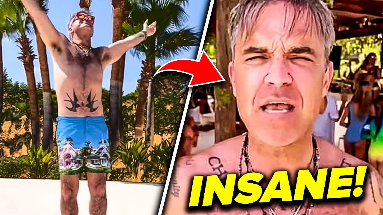 Robbie Williams DANCES to ABBA in Swimming Trunks?! - YouTube