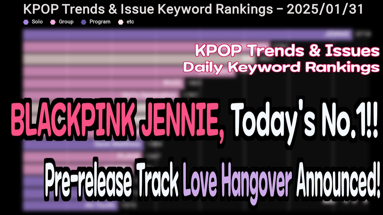 [KPOP-EngVer] BLACKPINK JENNIE, Today's No.1!! Love Hangover Announced ...