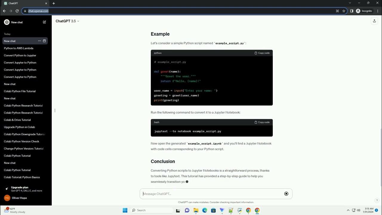 convert python to jupyter notebook - YouTube