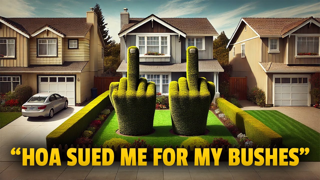 HOA Fined Me For My Bushes, So I Trimmed Them Into Middle Fingers - YouTube