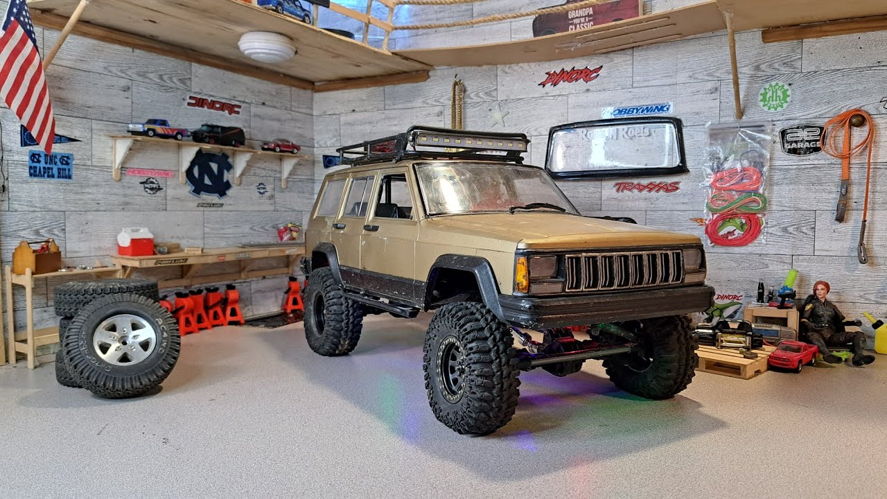 Putting a bigger tire on Injora Cherokee RC crawler. - YouTube