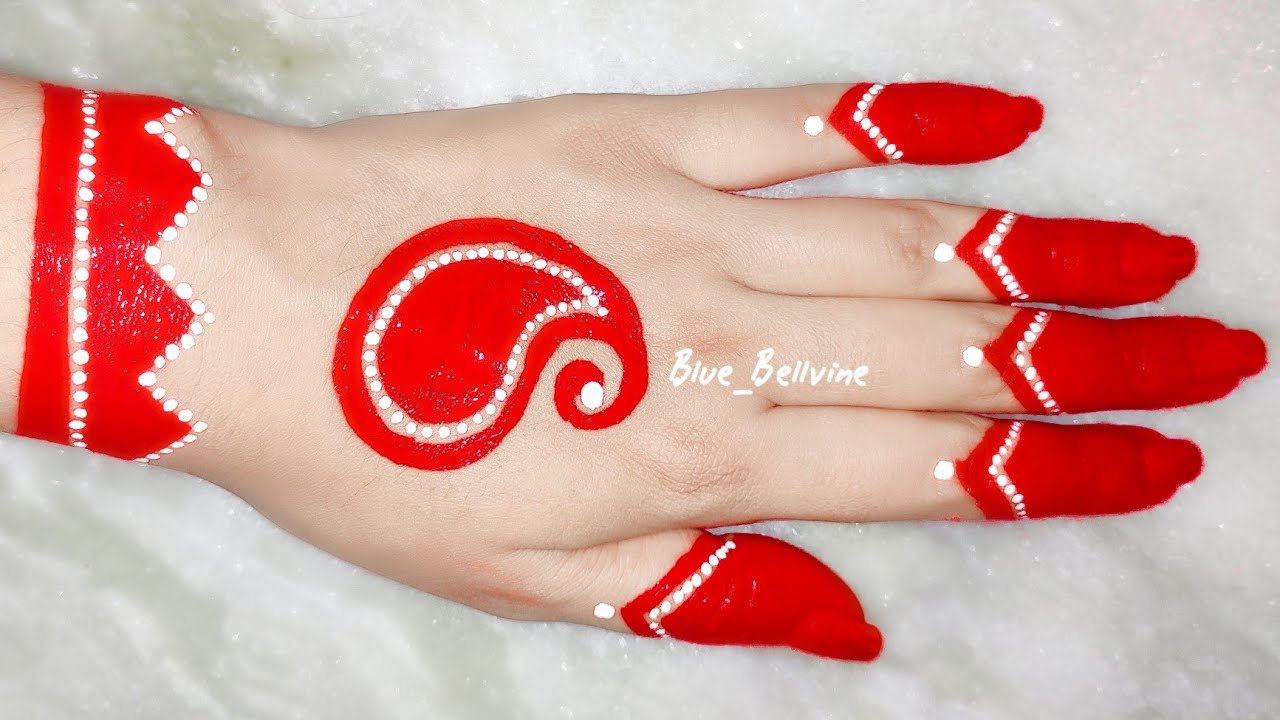 Top Beautiful Alta Design For Hand | Alta Design For Diwali, Navaratri ...