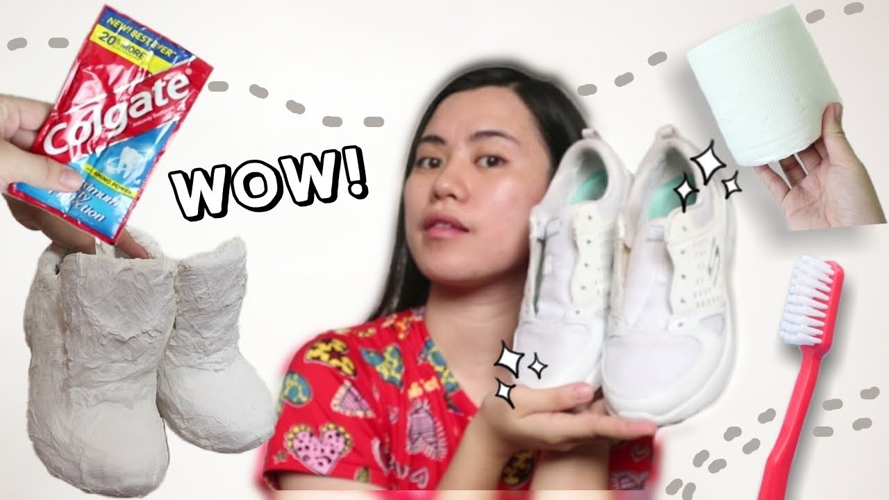 VIRAL SHOE CLEANING HACK 💯 TISSUE & TOOTHPASTE METHOD 😉👍🏻 - YouTube