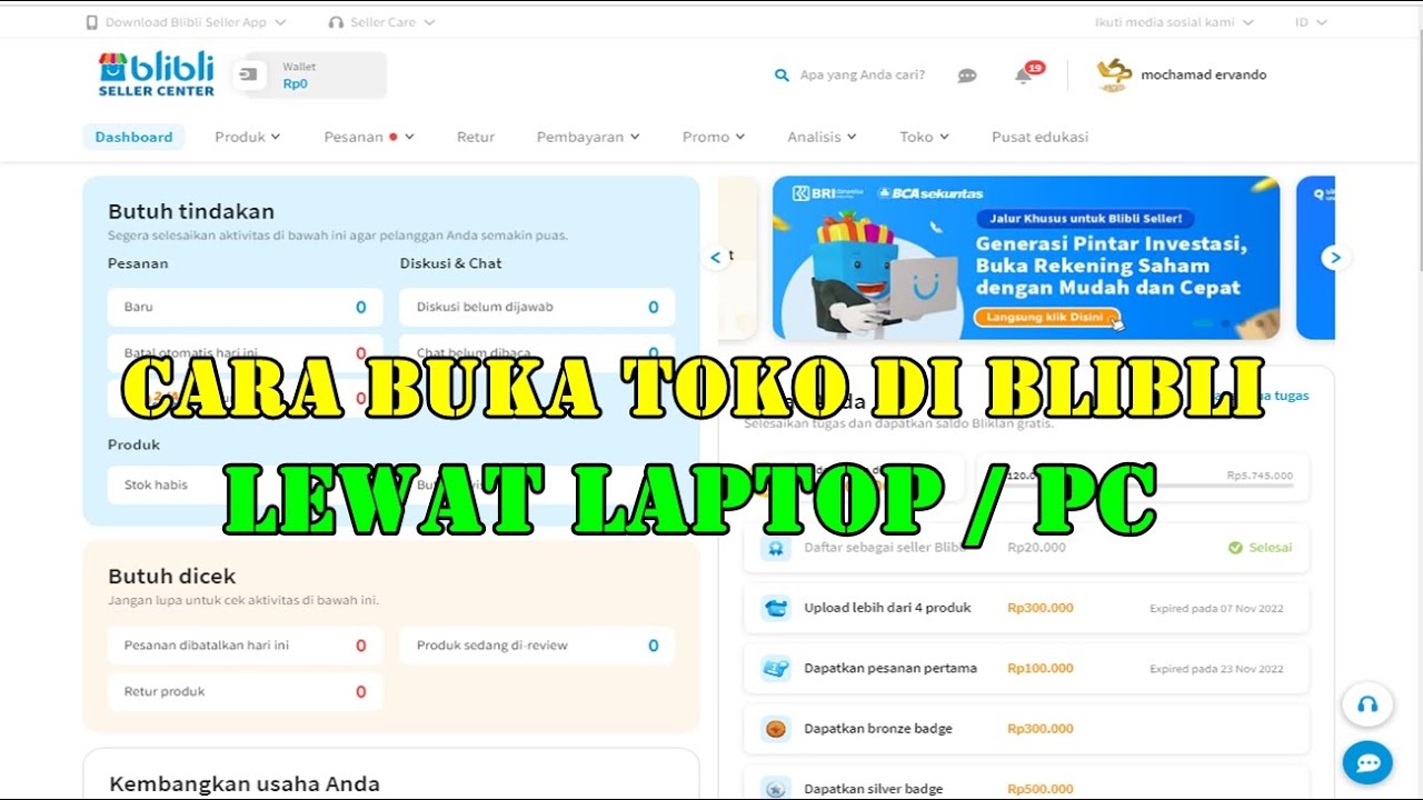 CARA BUKA TOKO DI BLIBLI PAKE LAPTOP ATAU PC - YouTube