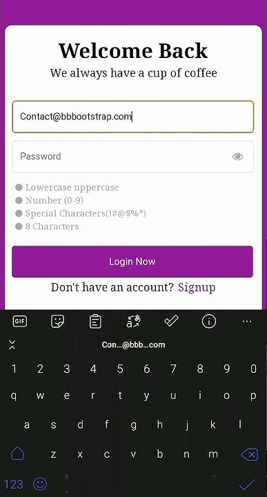 Password strength checker form with hide/show password feature using ...