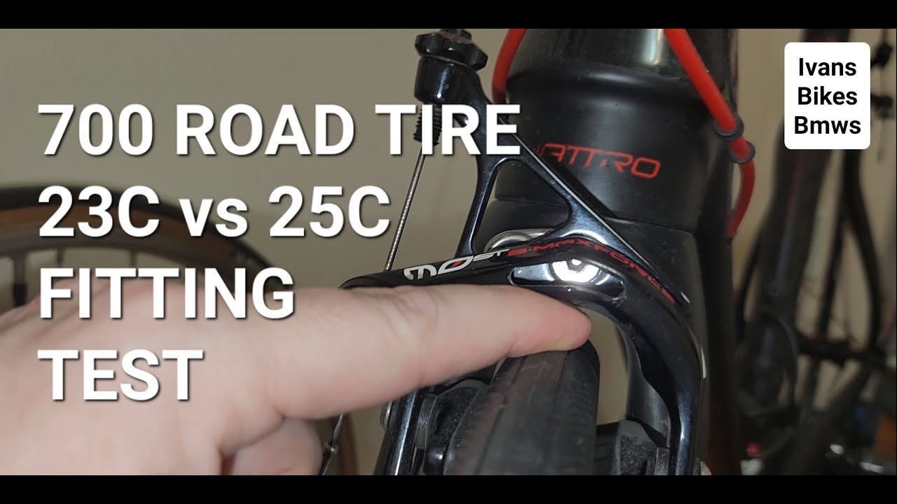 Road Bike Tire Width Fitting Test 700 23C VS 25C | 4K - YouTube