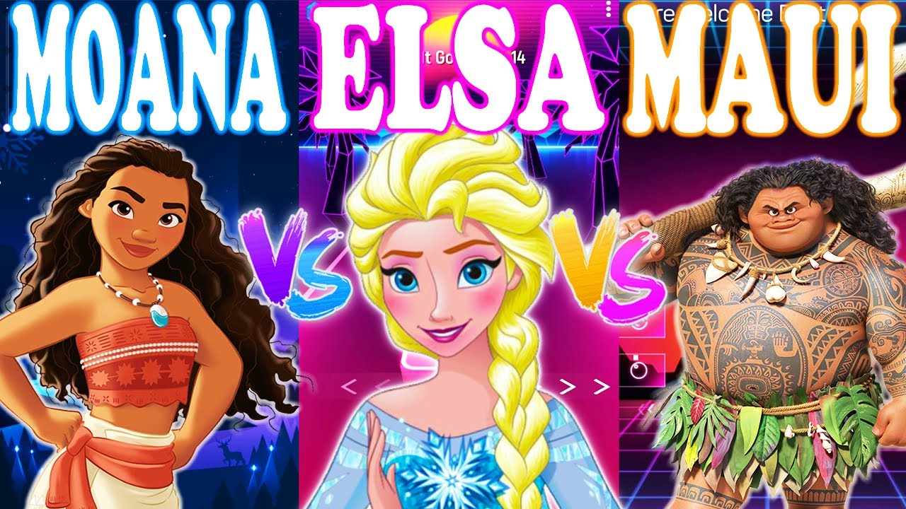 Moana Vs Elsa Vs Maui! | Moana Songs, Frozen Let It Go - Beat Jumper Vs ...
