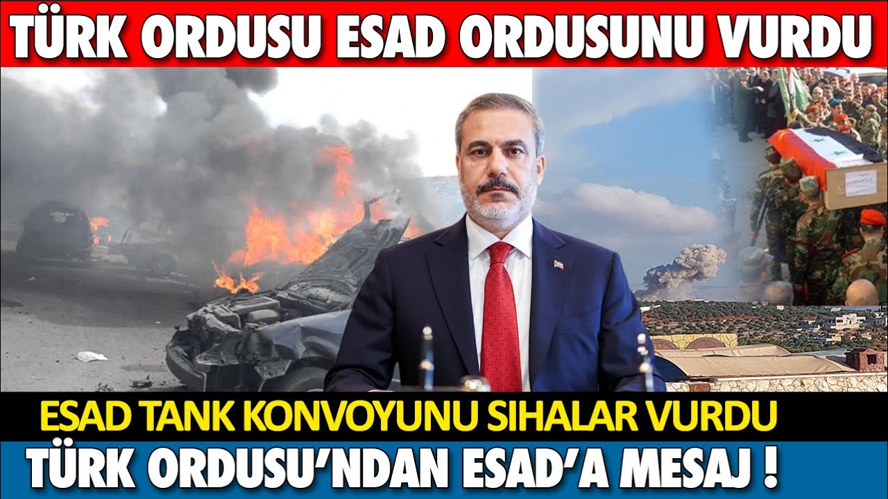 TÜRK ORDUSU ESAD TANK KONVOYUNU VURDU ! TANKLAR İLE GELEN SURİYE ORDUSU ...
