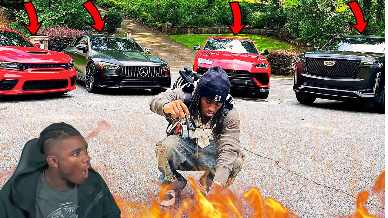 HE REALLY MADE IT! Kai Cenat Car Collection Tour! Reaction - YouTube