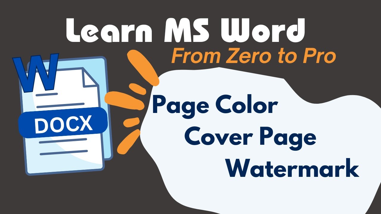 17. Cover page | Page Color | Watermark - YouTube