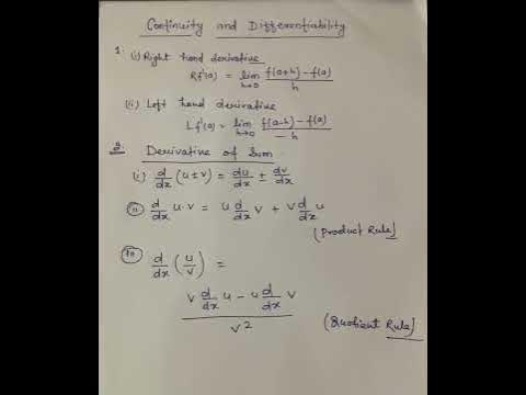 Continuity and Differentiability - YouTube