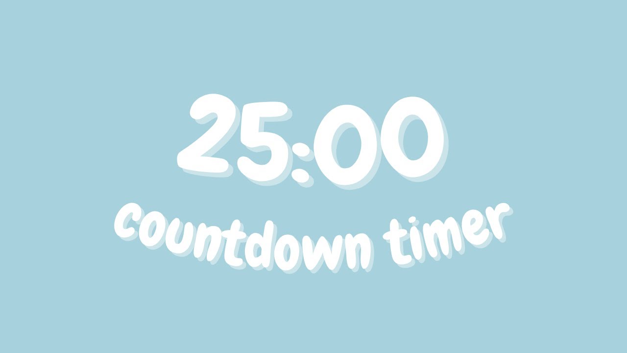 25 Minute Countdown Timer In Blue | Study | Focus | Productivity - YouTube