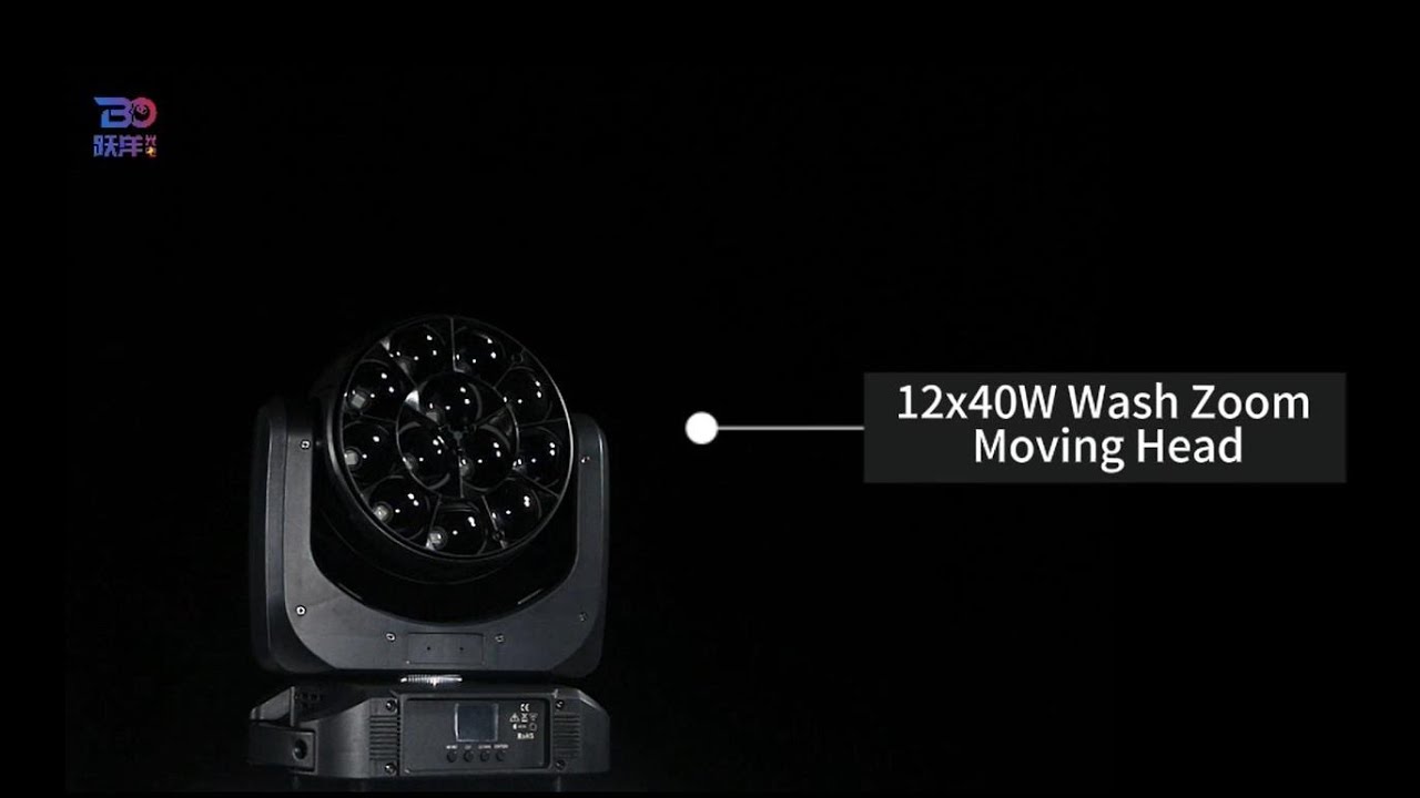 12X40W 4in1 LED Wash Zoom Moving Head Light - YouTube