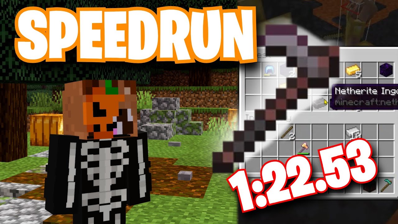 SPEEDRUN de una azada de netherite xD | 1:22.53 segundos 😱 - YouTube