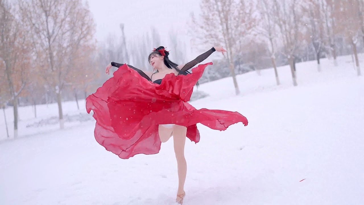 Chinese Traditional Dance, Snowing scence, ZiYan | 중국고전무용 - YouTube