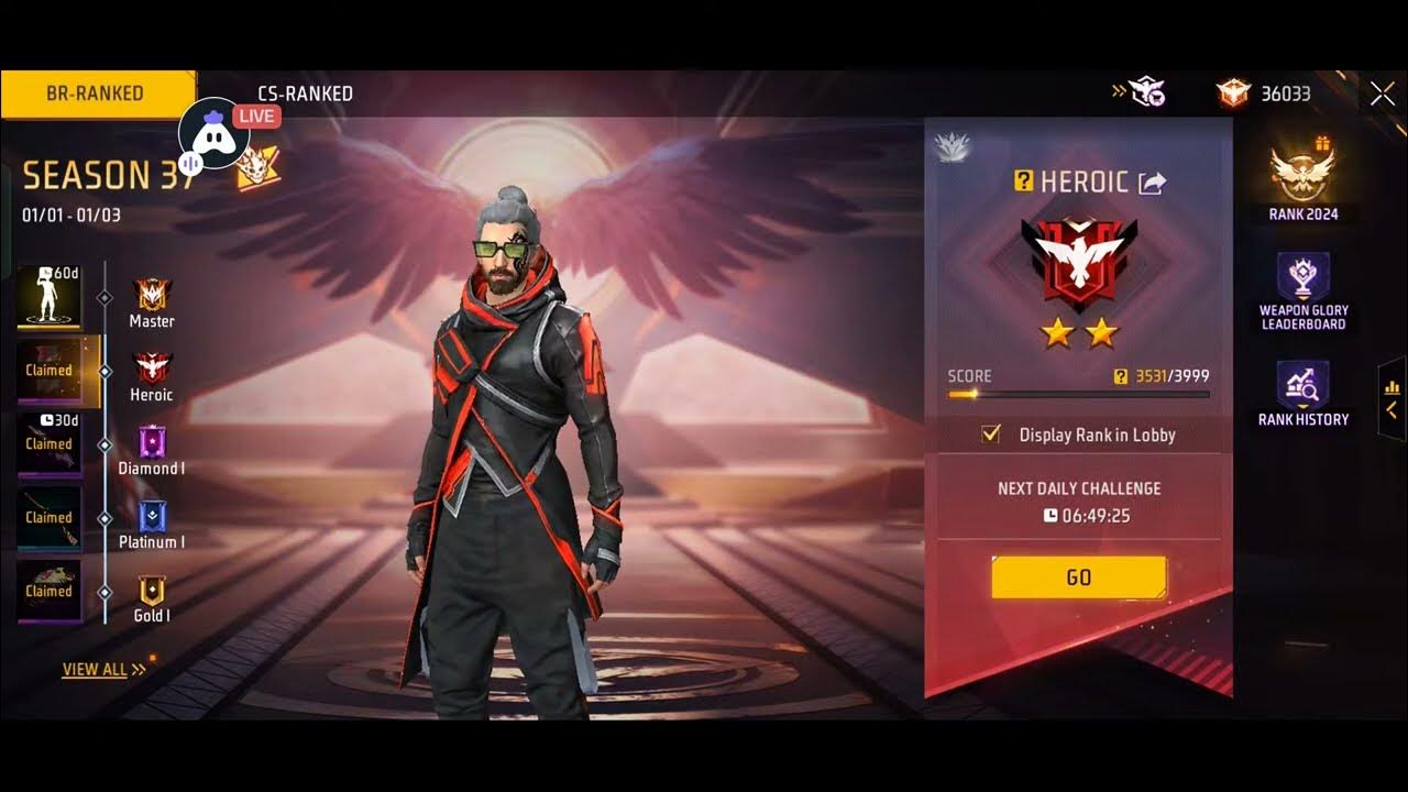 RANK PUSH WITH TEAMCODE. FF LIVE. LIVE FF. FREE FIRE LIVE. GARENA FREE FIRE. BR RANK PUSH LIVE ...