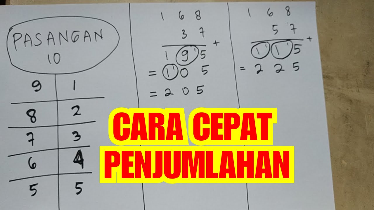 Cara cepat dan mudah Penjumlahan Ratusan dengan Puluhan metode Gasing ...