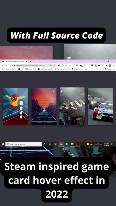 Steam inspired game card hover effect in 2022 + full source code | jishaansinghal - YouTube