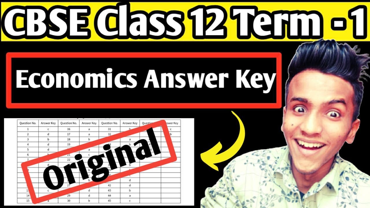 🔴|CBSE Economics Term 1 Answer Key In Hindi| Economics Question Paper ...