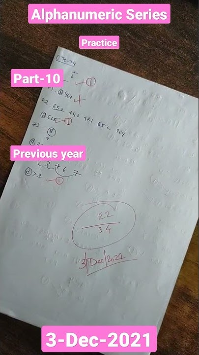 3-DEC-2021 | Alphanumeric Series Previous Year Memory Based | Part-10 ...