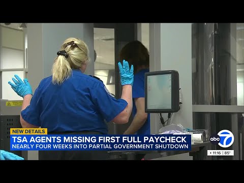 TSA agents miss first paychecks amid government shutdown